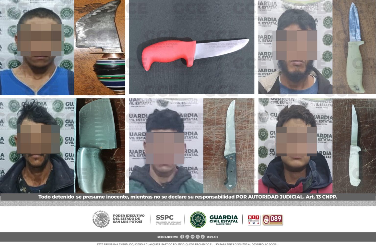 Guardia Civil Estatal Arresta A Seis Masculinos Por Probable Portación