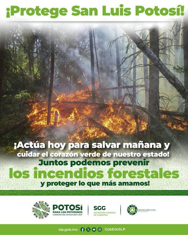 INCANSABLE TRABAJO CONTRA INCENDIOS FORESTALES - OPINION PUBLICA S.L.P.